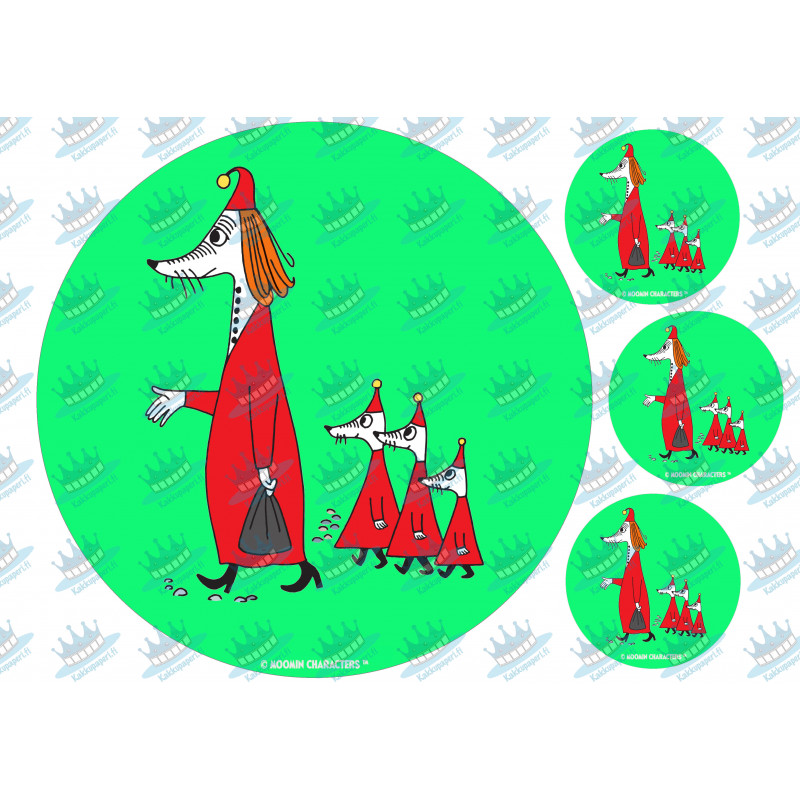 The Moomins - Fillyjonk and children - edible cake topper