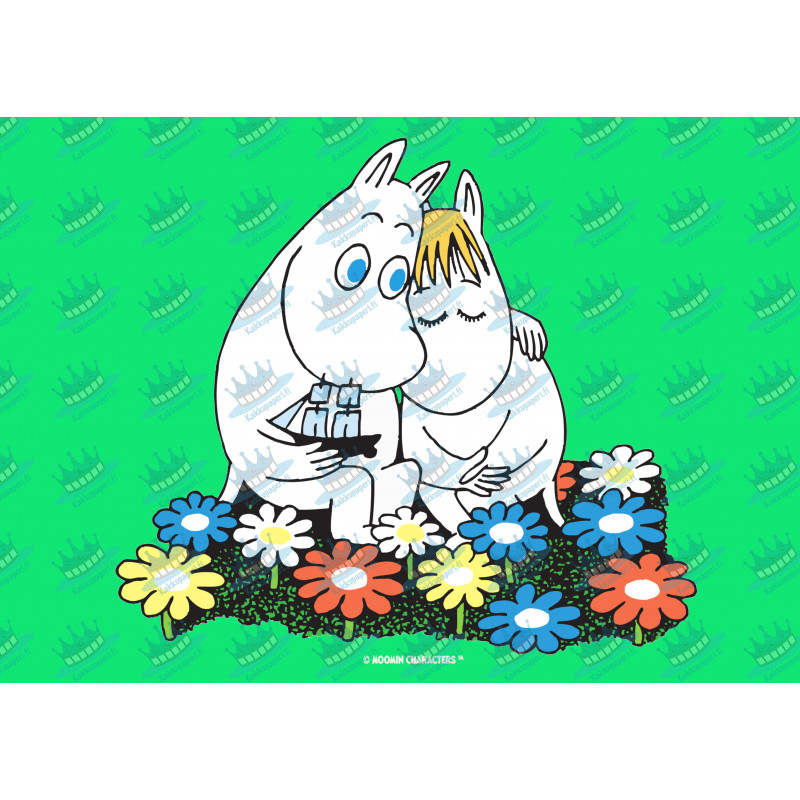 The Moomins - Moomins hugging - edible cake topper