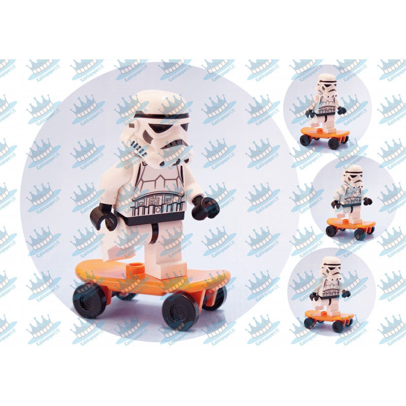 Lego - Stormtrooper skateboarding - Edible cake topper