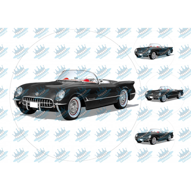 Black Corvette - Edible cake topper