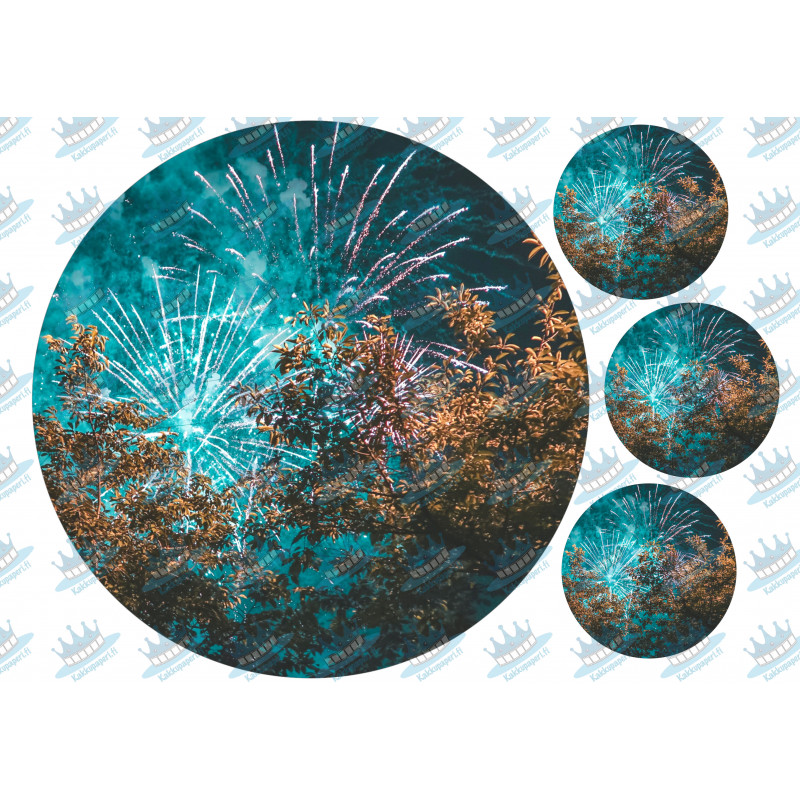 Beautiful fireworks - edible cake topper