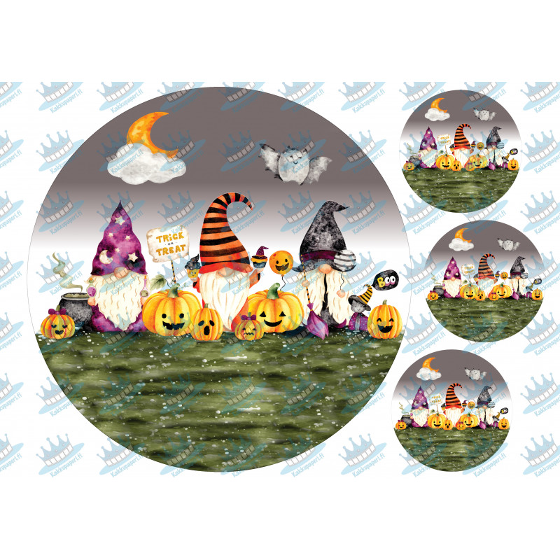 Halloween Gnome Trio - Edible cake topper
