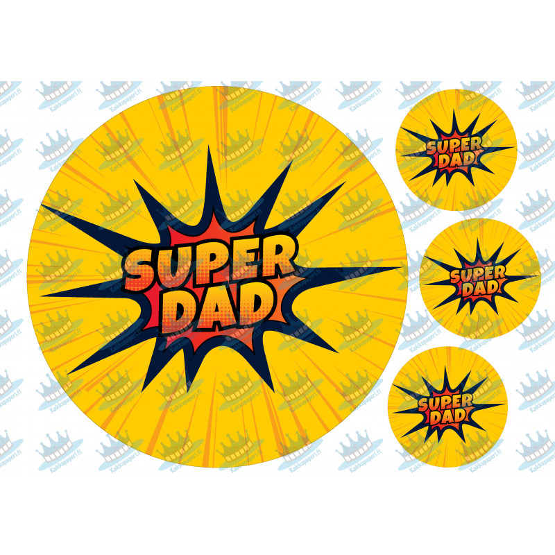 Super Dad text - edible cake topper