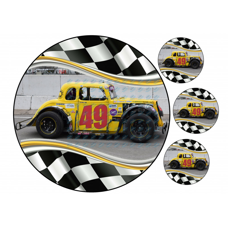 Edible cake topper - race car - edible cake topper