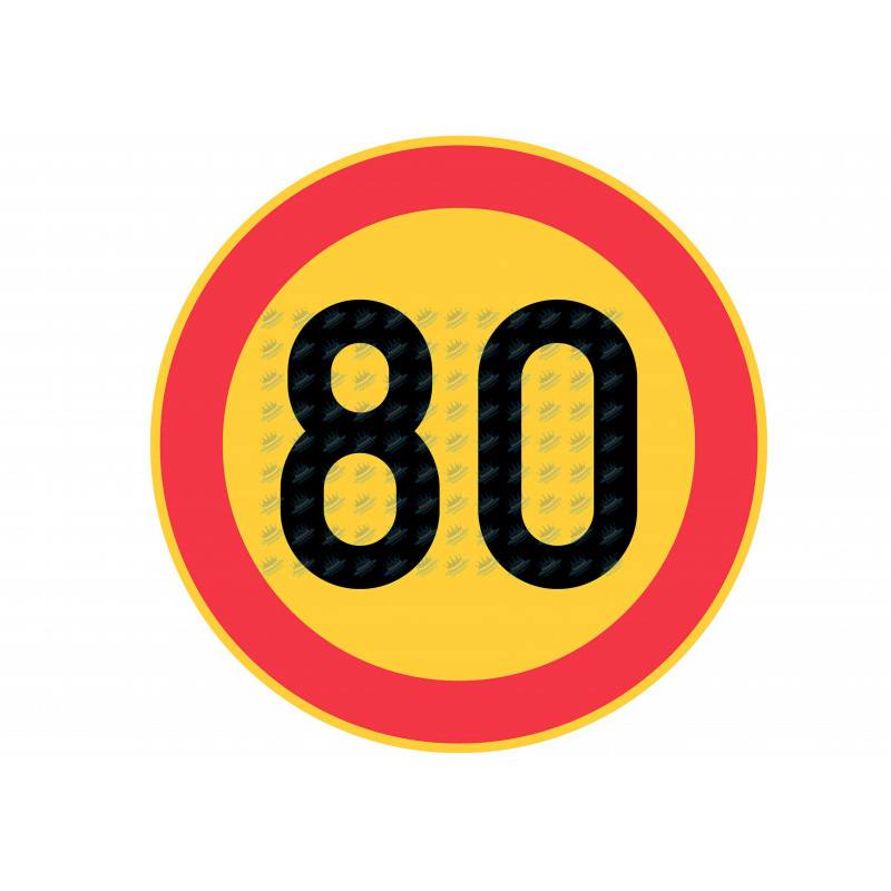 Edible cake topper - Danger! 80 speed limit - edible cake topper