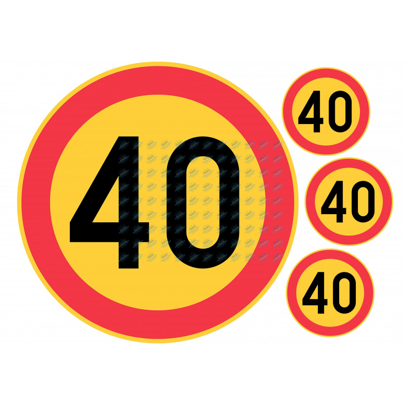 Edible cake topper - Danger! 40 speed limit - edible cake topper