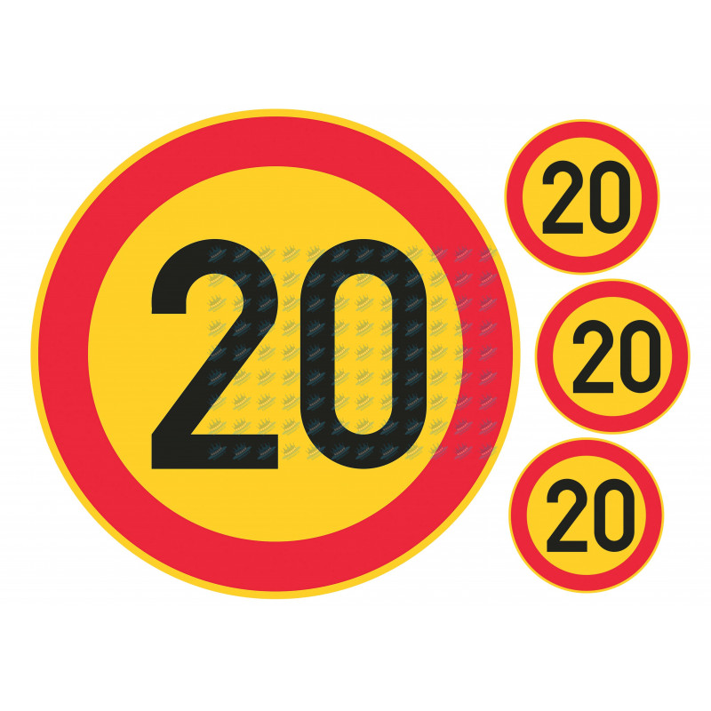 Edible cake topper - Danger! 20 speed limit - edible cake topper
