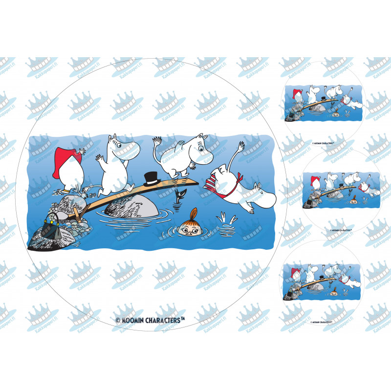 Moomin - Moomins swimming - Edible cake topper