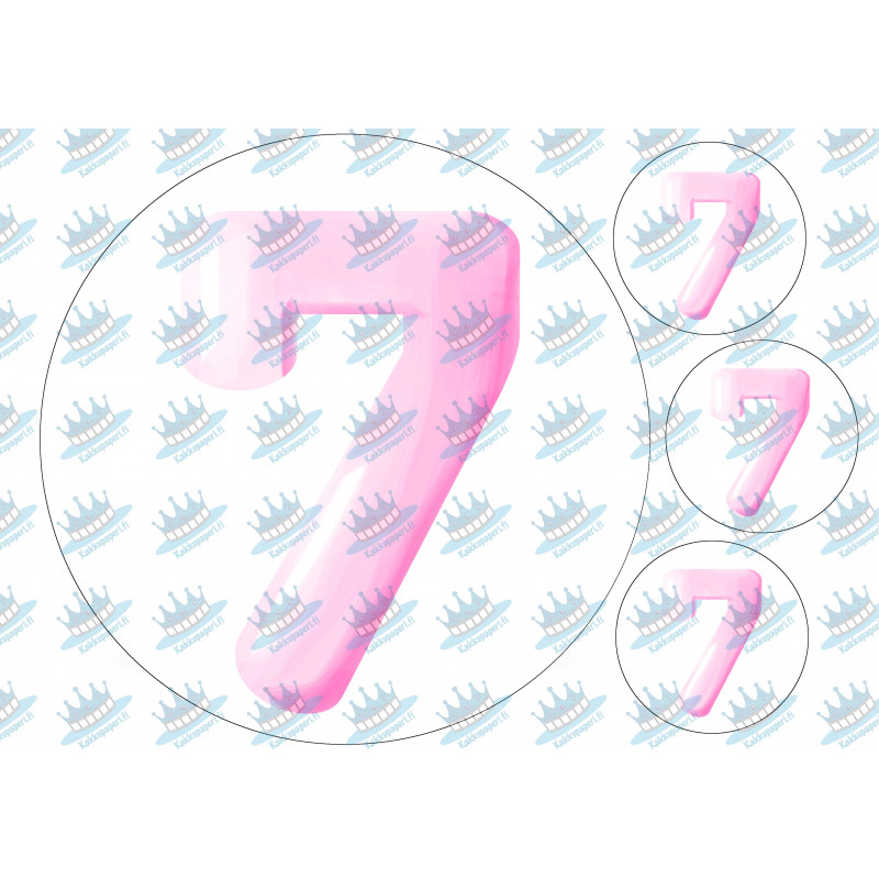 Pink Seven - edible cake decoration