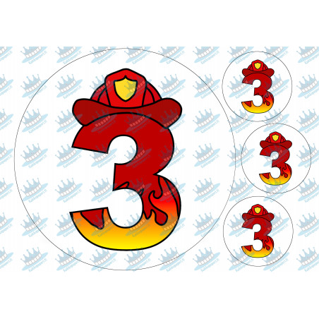 Fireman number three - edible cake decoration