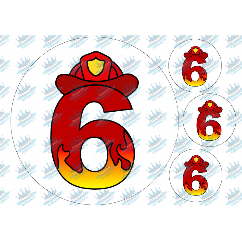 Fireman number six - edible cake decoration