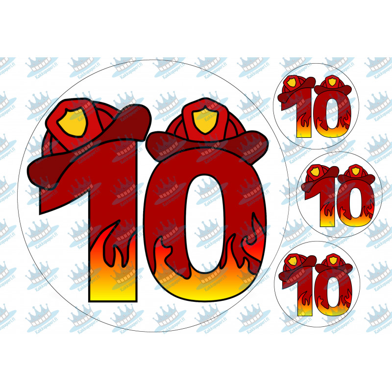 Fireman number ten - edible cake decoration