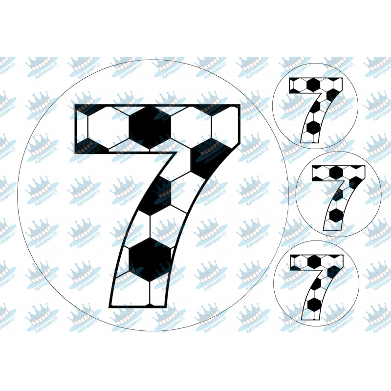 Football number seven - edible cake topper