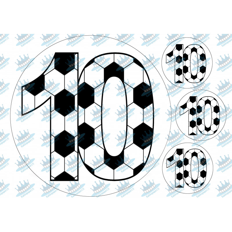 Football number ten - edible cake topper