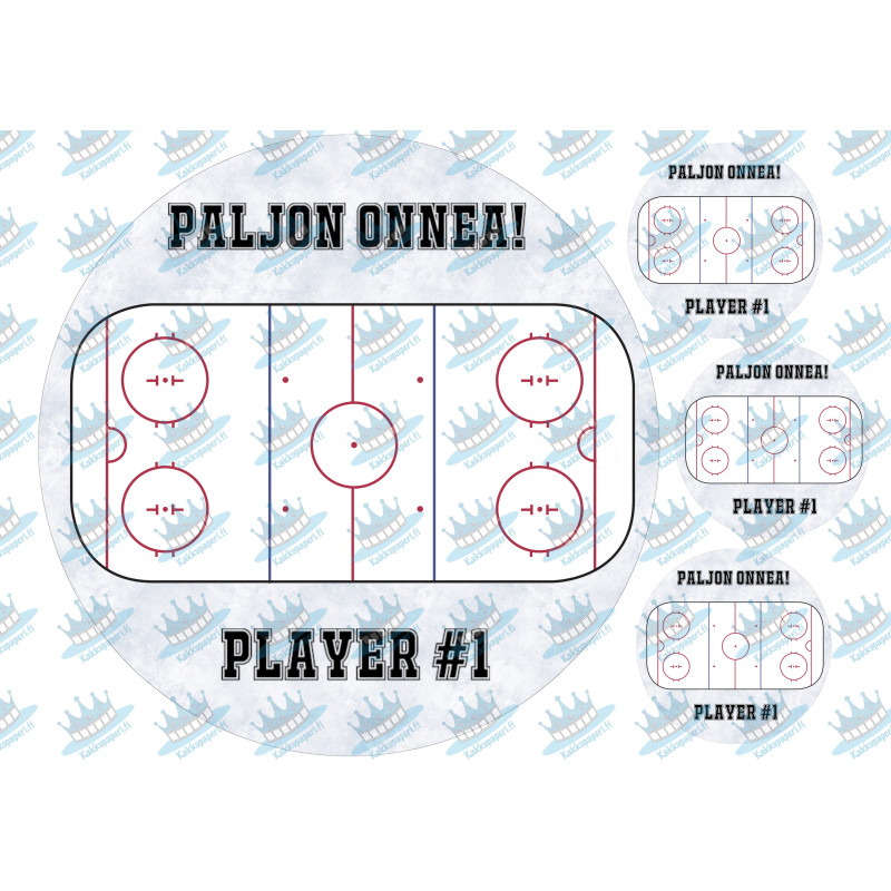 Ice hockey rink - edible cake topper